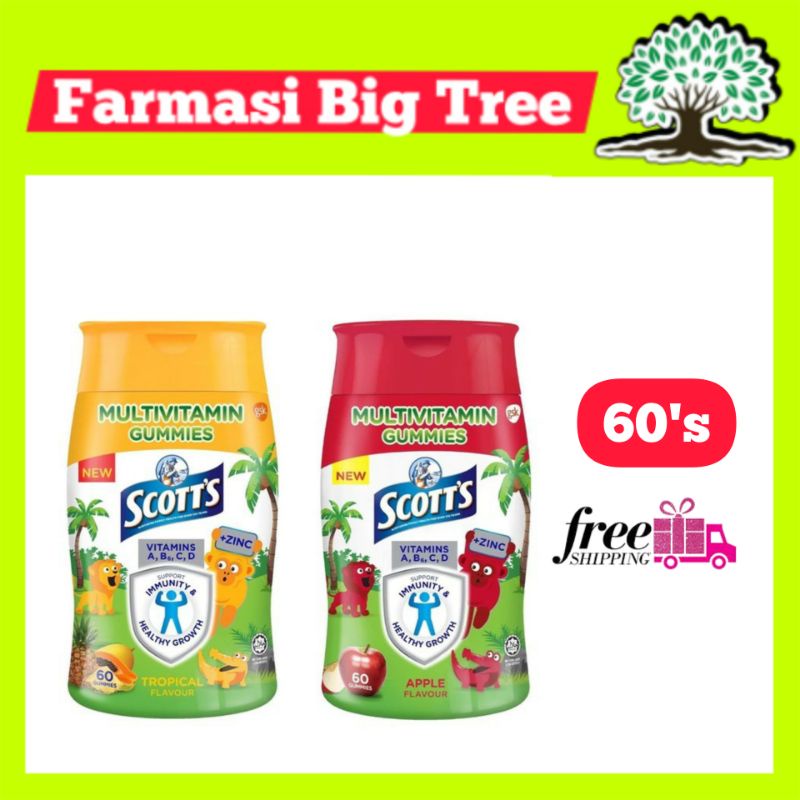 SCOTT'S MULTIVITAMIN GUMMIES (VITAMIN A,B6,C,D,E+ZINC) 60 GUMMIES ...