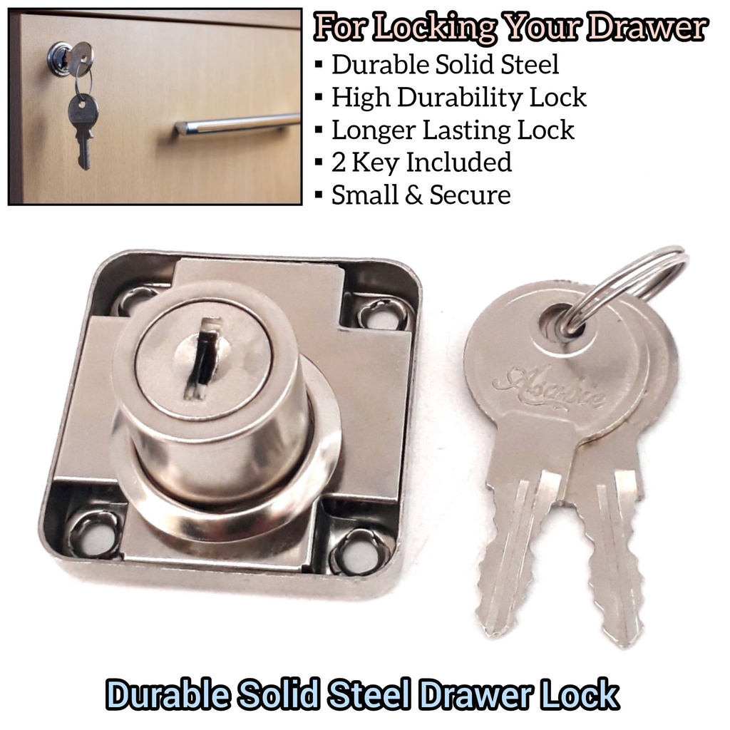 Durable Solid Steel Drawer Lock For Cabinet Drawer And Furniture ...