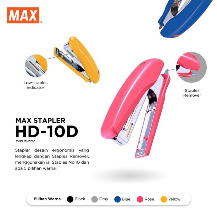 New Stap | Stapler Max Hd-10 D + Fill Staples 10-1 M (Contents 2 Pcs ...