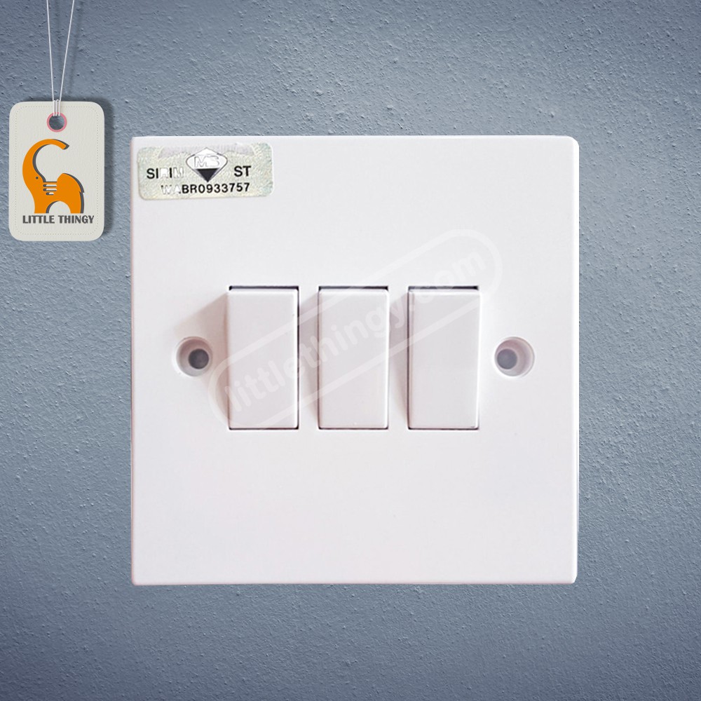 UMS 3 Gang 1 Way Flush Switch 10A, UMS 203-1 , SIRIM Approved ...