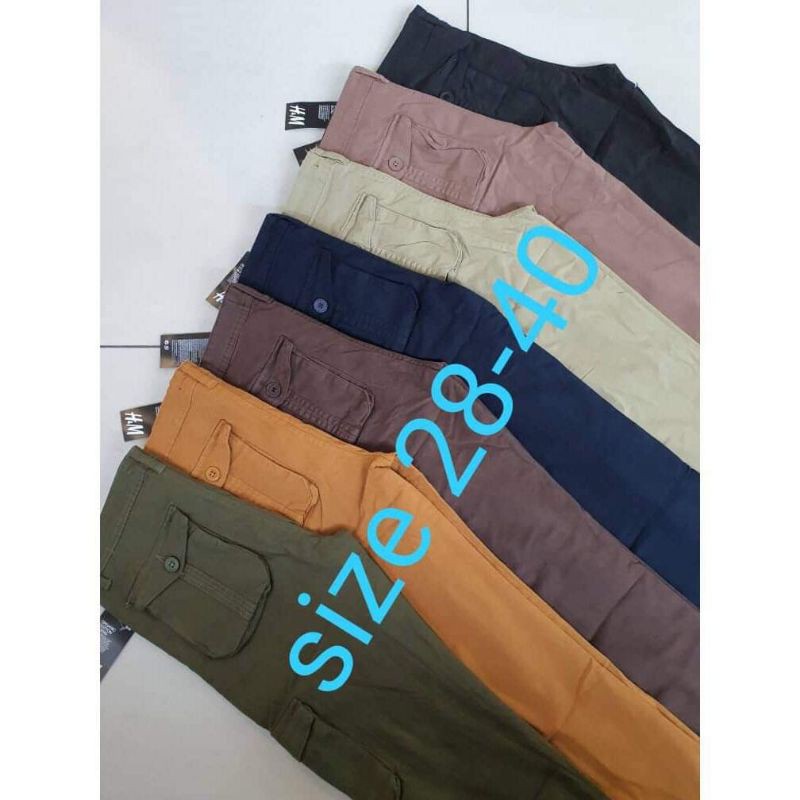 🔥🔥🔥READY STOCK 🔥💯% Cotton Kargo Slack pant 6 Poket Kain Tebal Cargo ...