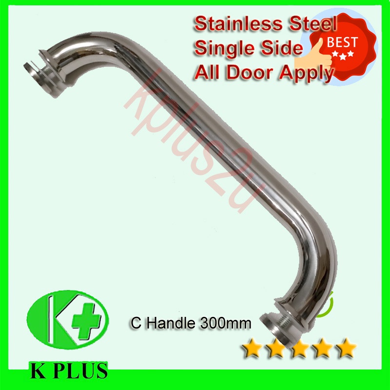 C Handle Glass Door Handle Single Side C handle 300mm handel pintu C ...