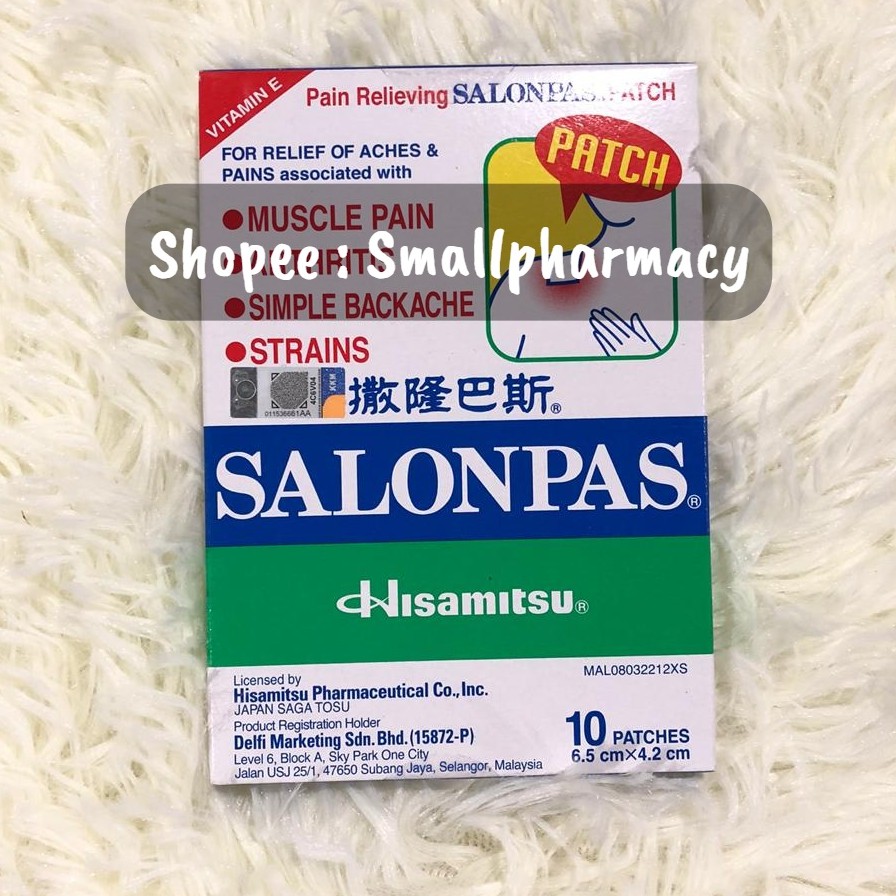 Salonpas patch - 10 Patches (6.5cm x 4.2cm) 509305 | Shopee Malaysia