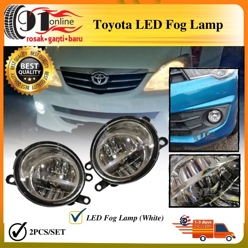 TOYOTA / PERODUA LED FOG LAMP ( Vellfire Camry Wish Altis Vios Hilux Myvi Alza Bezza ) spot ...
