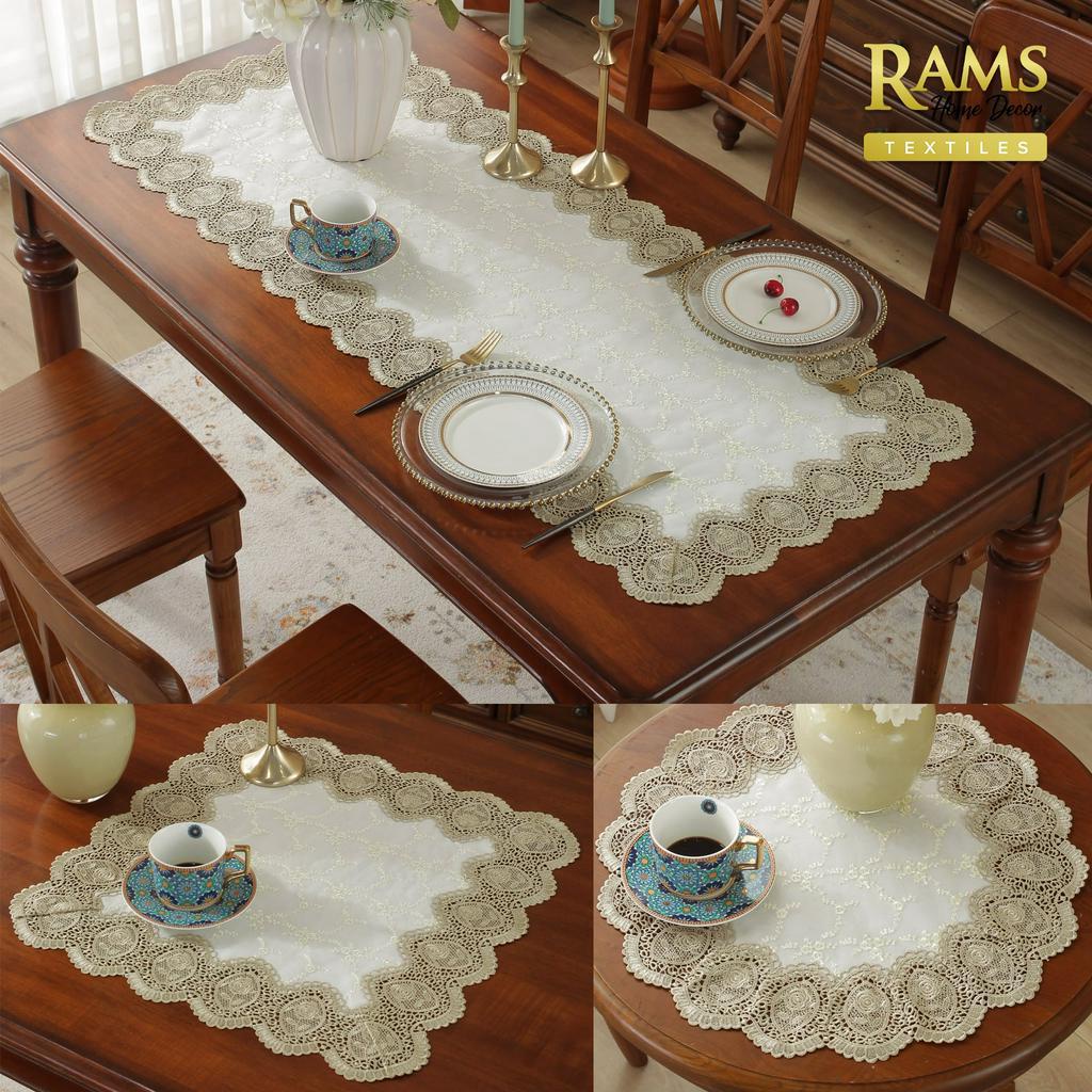 Embroidered Lace Table Runner / Dining Table Runner For 4 6 8 Seater ...