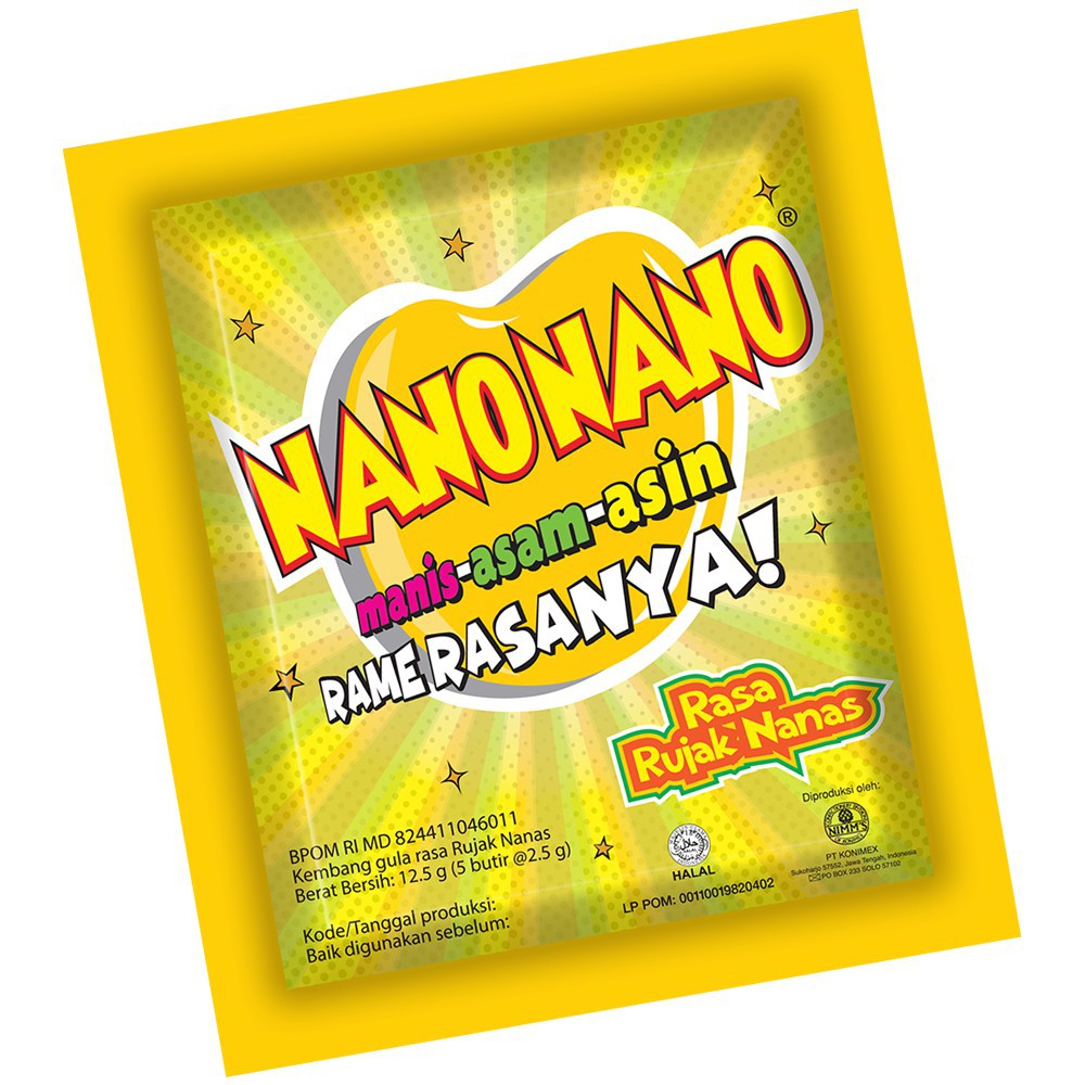 Original Konimex Nano Nano Candy Candied Fruit Pineapple Rujak Flavor ...