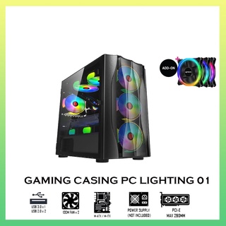 (NEW GAMING DIY CASING) GAMING CASING PC LIGHTING 01 WITH RGB ...