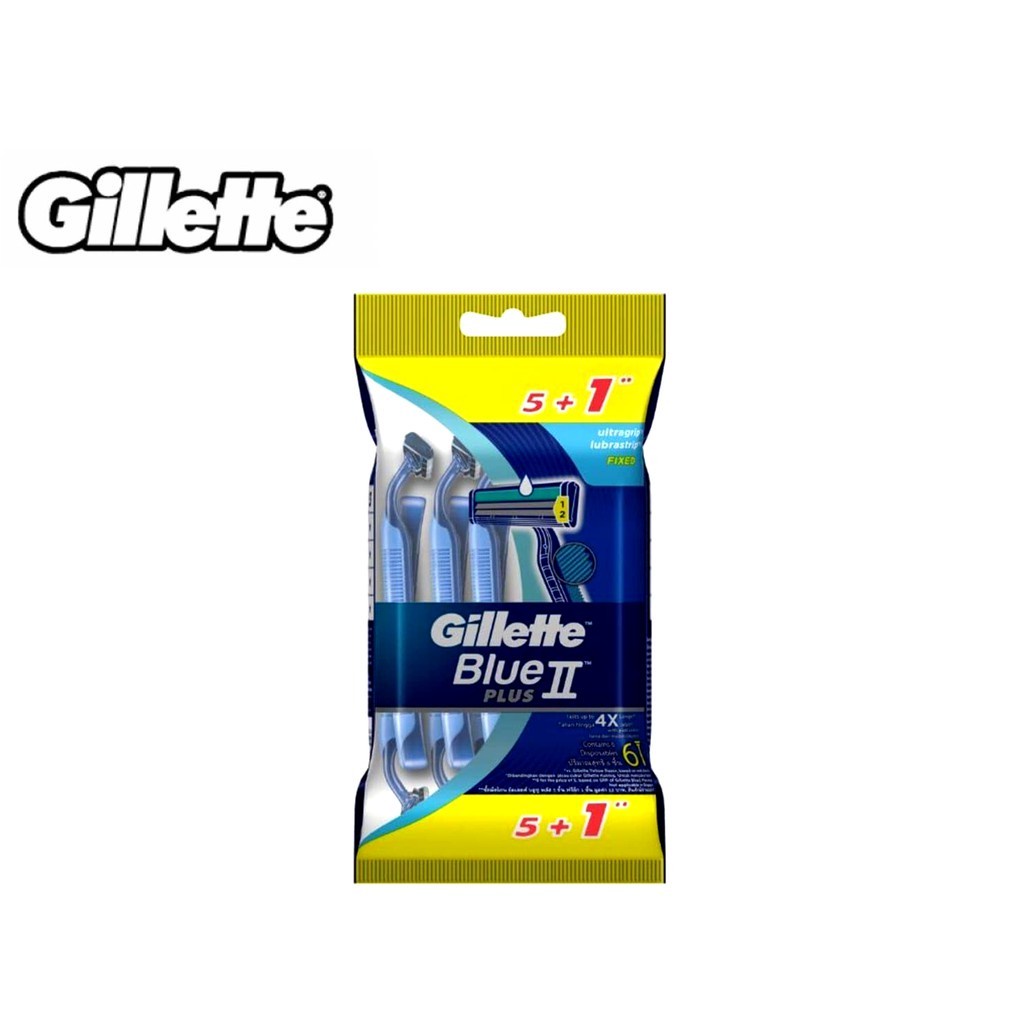 Gillette Blue 2 / Blue II Plus Disposable Razor 5+1 (ORIGINAL) | Shopee ...