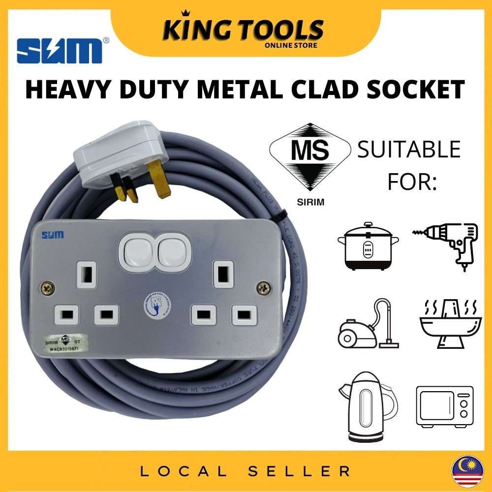 Heavy Duty Trailing Wire Extension Socket Metal Clad Adaptor (Full ...