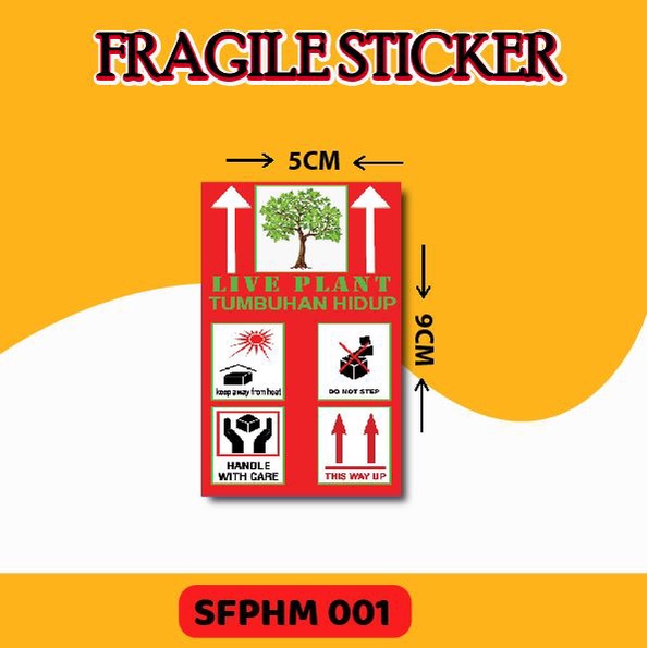 STICKER FRAGILE POKOK & TUMBUHAN HIDUP MENEGAK🔥 BUY 10 + 1 🔥LIVE PLANT🔥READY STOCK 🔥(10 PCS) 5M ...
