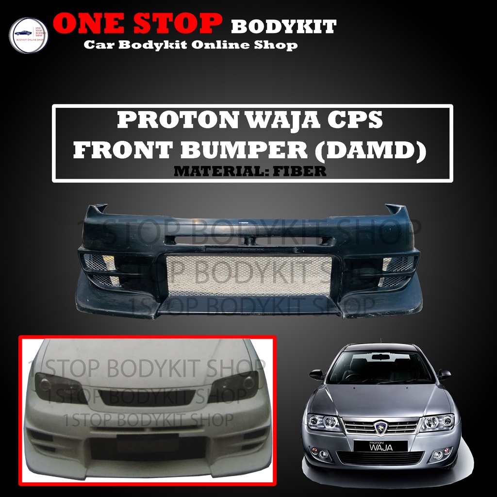 PROTON WAJA FRONT BUMPER (DAMD) FIBER(FIBERGLASS)SKIRT LIP BODYKIT ...