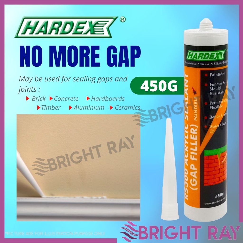 HARDEX RS300 Arcylic Sealant Gap Filler 450g White Flexible Acrylic Gap Sealant For Interior And ...