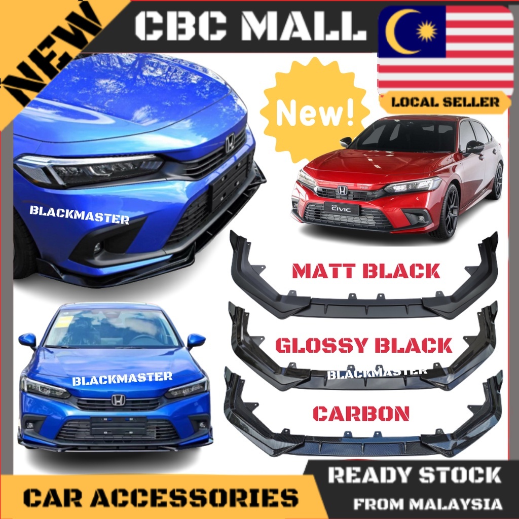 HONDA CIVIC FE 2021 - 2022 Front Lips Front Diffuser ( MATT BLACK ...