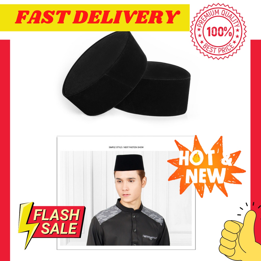 💥 EXCLUSIVE 💥 SONGKOK MUSLIM ADULT AND KID - SONGKOK HITAM BUDAK DEWASA ...