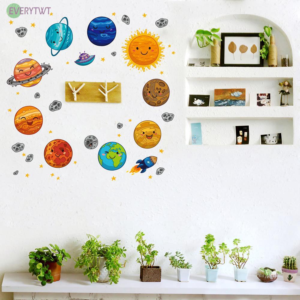 5 Sheet Children Kid Bedroom Wall Planet Sun Space Solar System Sticker ...