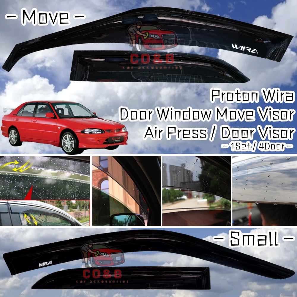 Proton Wira Air Press Window Door Visor- Move / Small - 1set / 4pcs ...