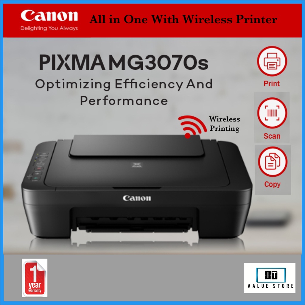 Canon Pixma MG3070S Wireless All-In-One Printer (Print, Scan, Copy ...