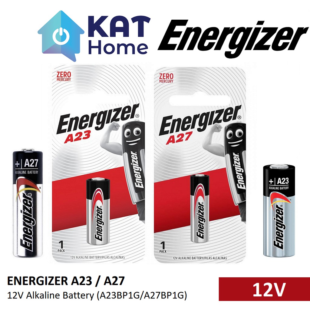 ENERGIZER A23 (A23BP1G) / A27 (A27BP1G) MINIATURE ALKALINE BATTERY 12V ...