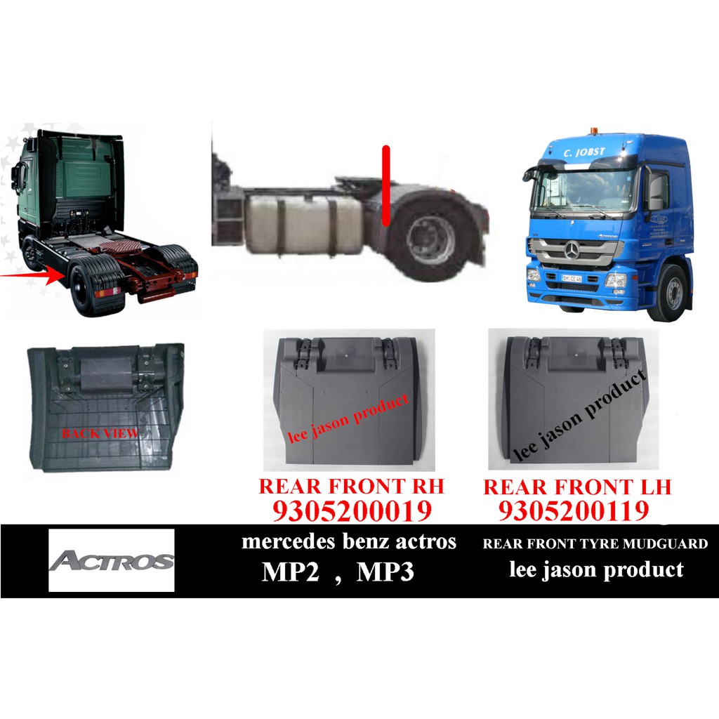 MERCEDES BENZ ACTROS MP2 MP3 REAR FRONT TYRE MUDGUARD 9305200019 ...