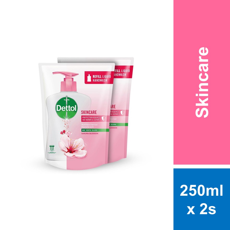 Dettol Liquid Hand Wash Refill Pouch Skincare 250ml x 2s [Twin Pack ...
