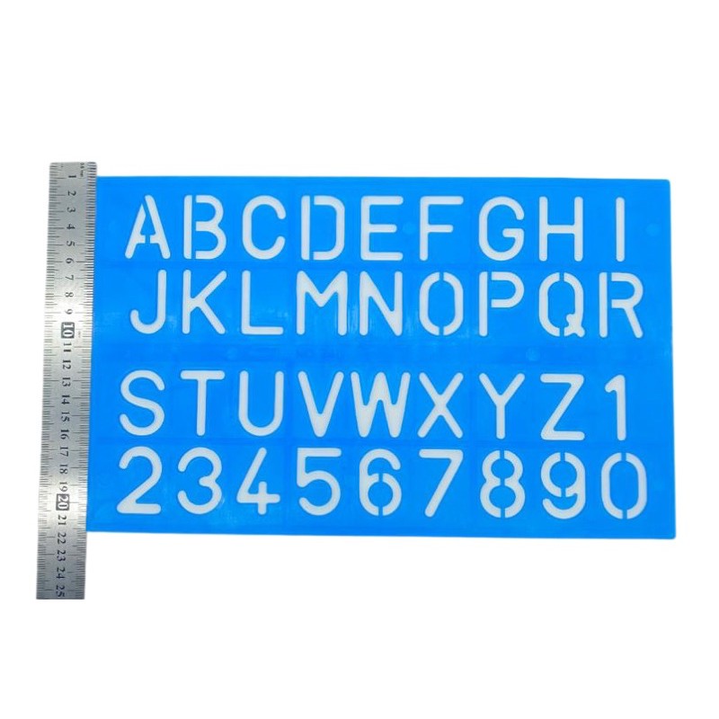 AKINA SAVE 10mm 20mm 30mm 40mm Stencil Ruler Plate Alphabet & Number ...
