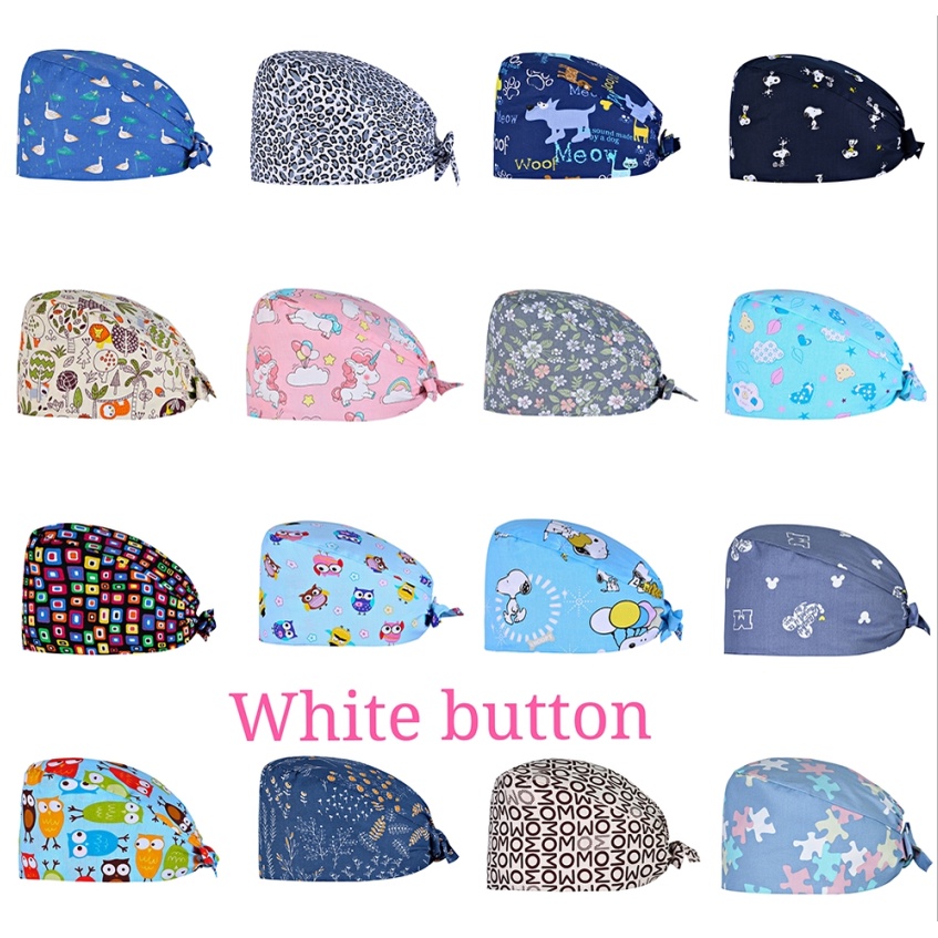 Printed surgical cap men and women oral dentist cap operating room cap ...