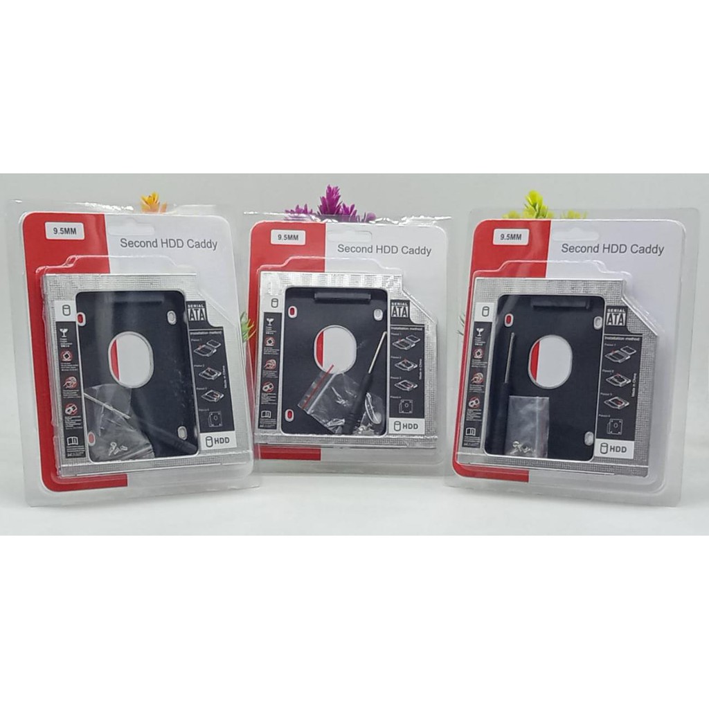 HDD CASE HARDDISK SECOND CADDY THICK CASE 9.5MM SSD SATA - DVD LAPTOP ...