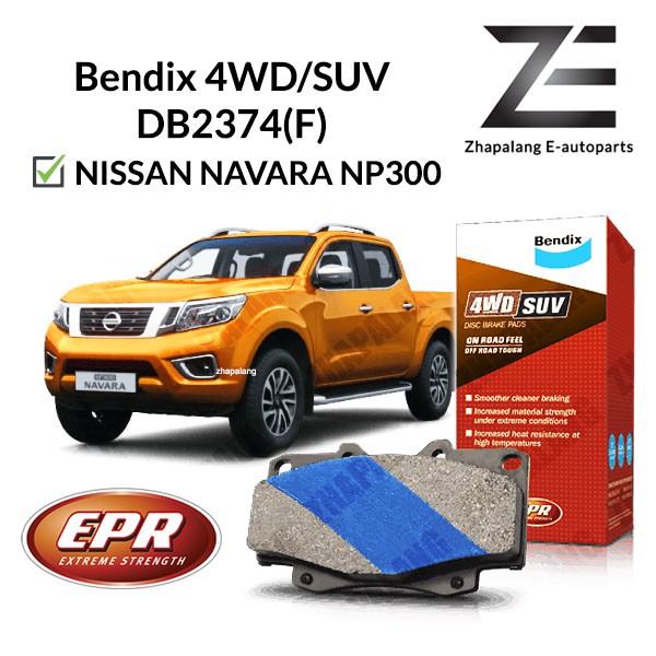 Nissan Navara NP300 D23T '14-ON DB2374 (F) Bendix 4WD/SUV Brake Pad Front | Shopee Malaysia