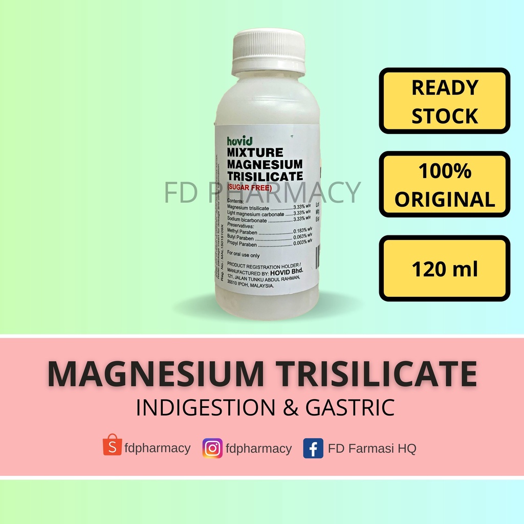 [READY STOCK] HOVID MIXTURE MAGNESIUM TRISILICATE SUSPENSION 120ML ...