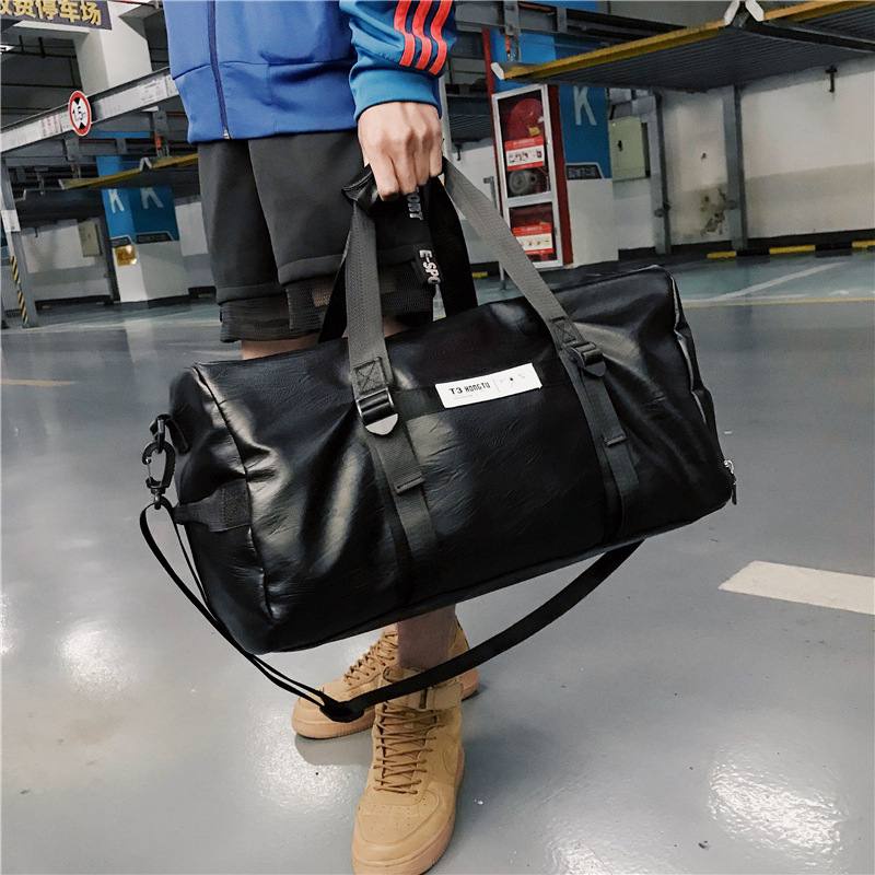 Travel Leather Bag 3in1 Wet Dry Shoes Gym Outdoor Beg Men Women Unisex ...