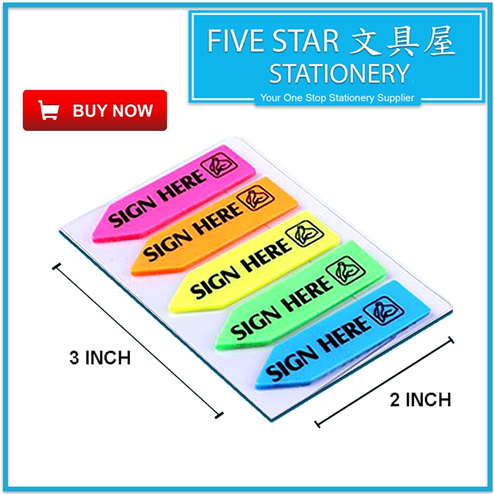 fivestar2u 5 Arrow Sign Here Sticky Note Memo Pad Sticky Fridge Note ...