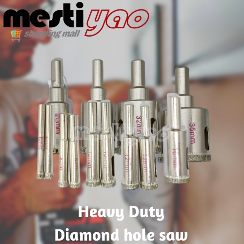 Heavy Duty Diamond Glass Cutter Hole Saw Drill Bit/Machine Tool Set ...
