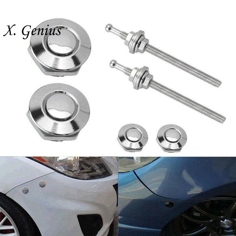 Long Push Button Quick Release Hood Pins Lock Clip Latch Bumper Kit ...