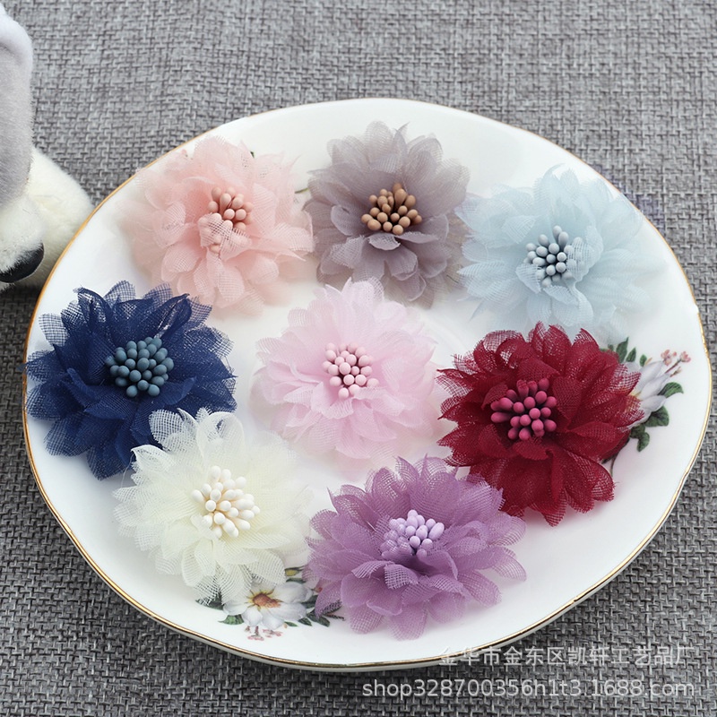 Mini button corsage with pistil and chiffon petals | Shopee Malaysia