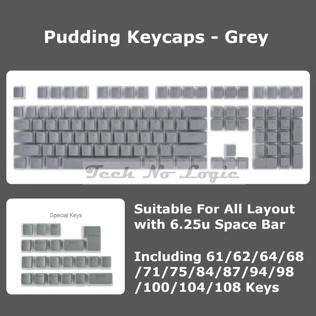 [KL Ready Stock] Pudding Keycaps PBT Double Shot Injection Keycap ...