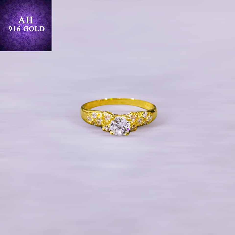 Cincin Tunang Emas 916 Size 17/Merisik/Kahwini/Nikah/Engagement Ring ...