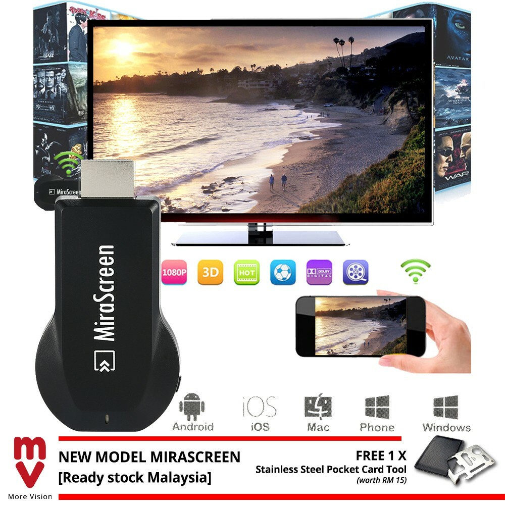 MiraScreen TV Stick Screen Mirroring DLNA Airplay Miracast EZcast ...