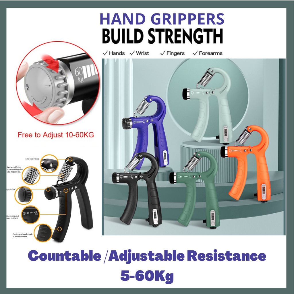 Adjustable Resistance 5-60Kg Hand Gripper | 握力器| Hand Grip Exercise ...