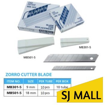 ZORRO KOREA Cutter Blade for Utility Knife MB-501 / MB-301 | Shopee ...