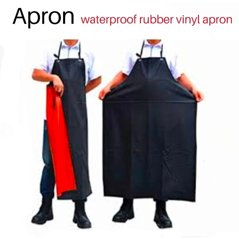 Apron waterproof rubber vinyl apron (Black) | Shopee Malaysia