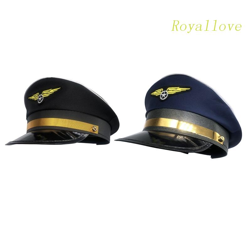 royal Stylish Captain Hat Performance Cap Pilot Hat Aviation Cap with ...