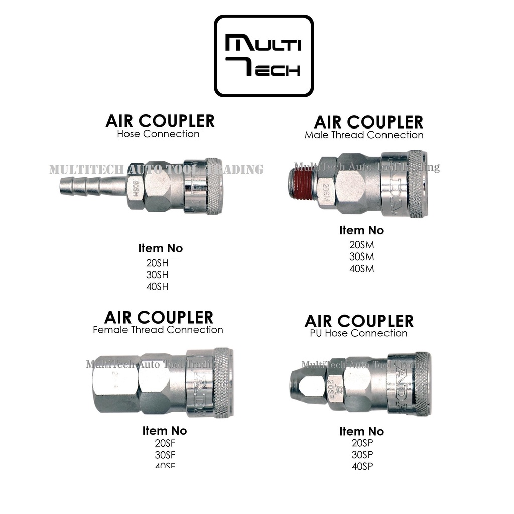 Adachi Air Coupler 20SH 30SH 40SH 20SM 30SM 40SM 20SF 30SF 40SF 20SP ...