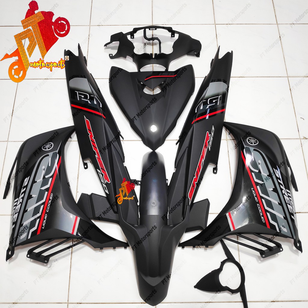 Yamaha Lc 135 Cover Set Matt Black Black Kilat Sniper 150 V2 V3 V4 V5 ...