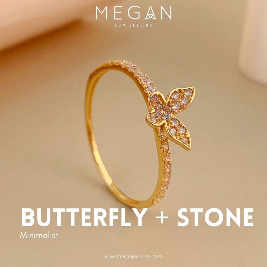 Megan Jewellery Minimalist Rings Collection 2 Emas 916 | Shopee Malaysia