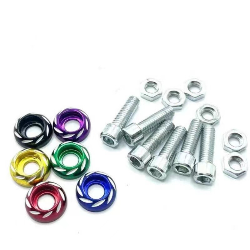 10pcs M6 Skru Plate Number Universal Aluminum Alloy Motorbike Skru ...