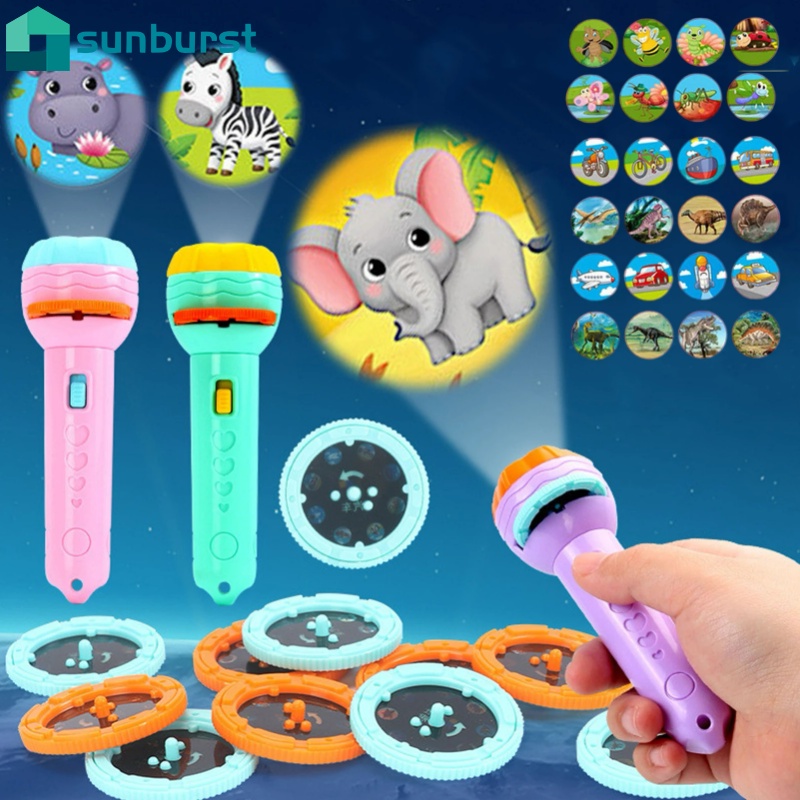 (Excluding flashlights) Children Flashlight Toy Projection Cards Baby ...