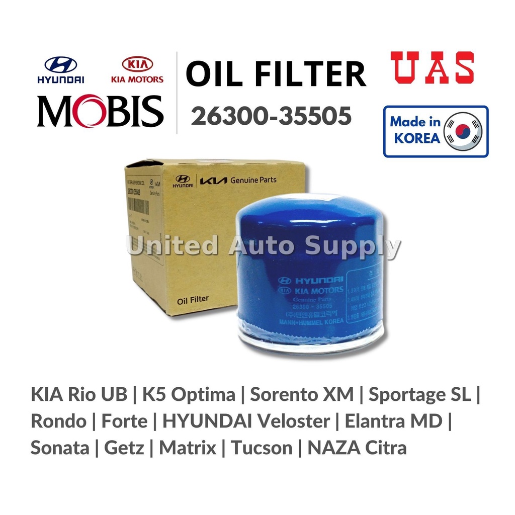 HYUNDAI KIA OIL FILTER 26300-35505 for Naza Citra Hyundai Elantra ...