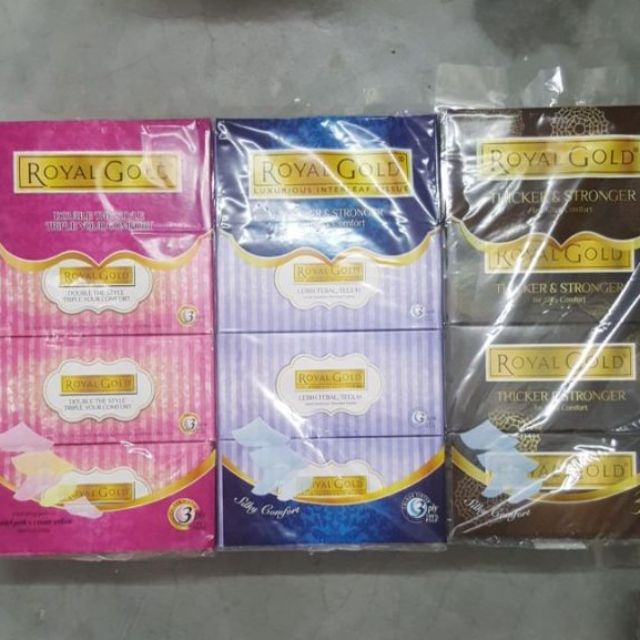Royal Gold Colour Tissue 3 Ply (4 box x 120s ) | Shopee Malaysia