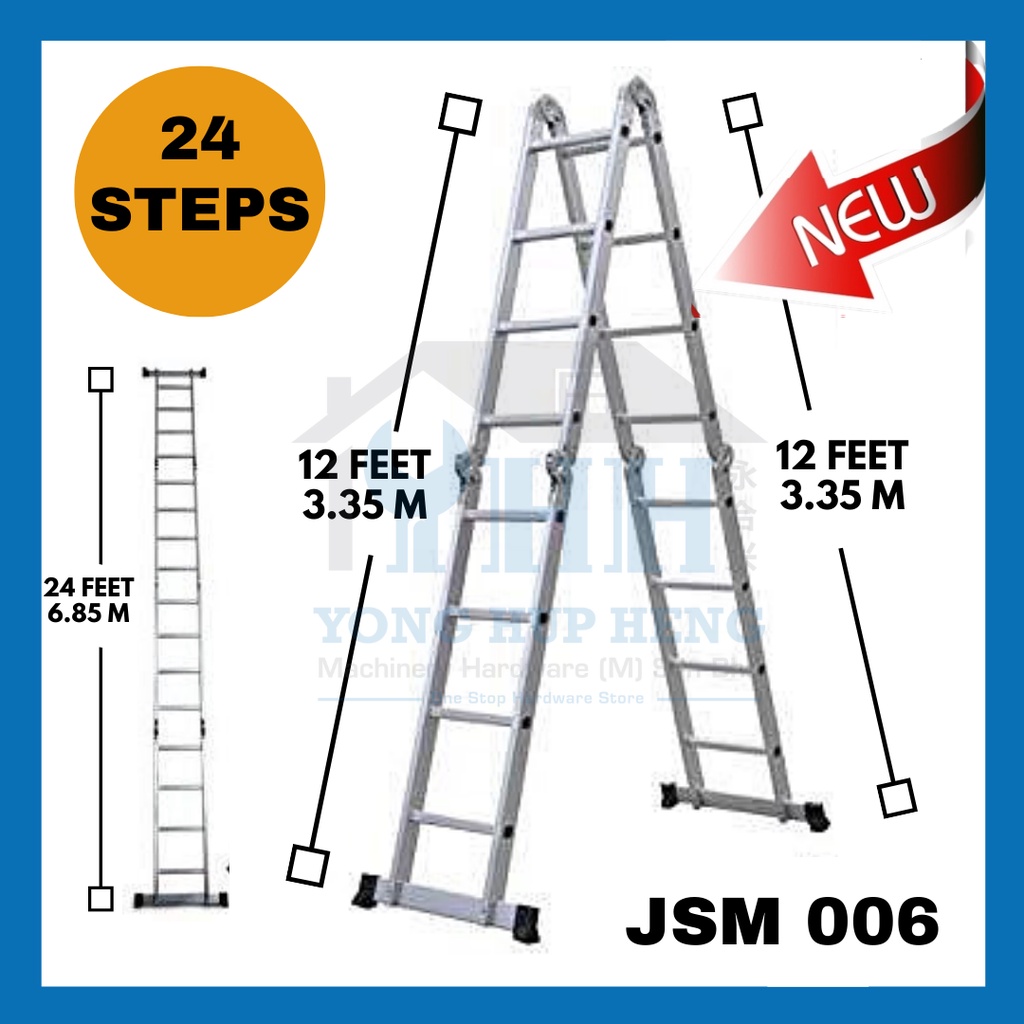 💥FREE SHIPPING💥Strongman 8~24 steps Heavy Duty Aluminium Ladder ...