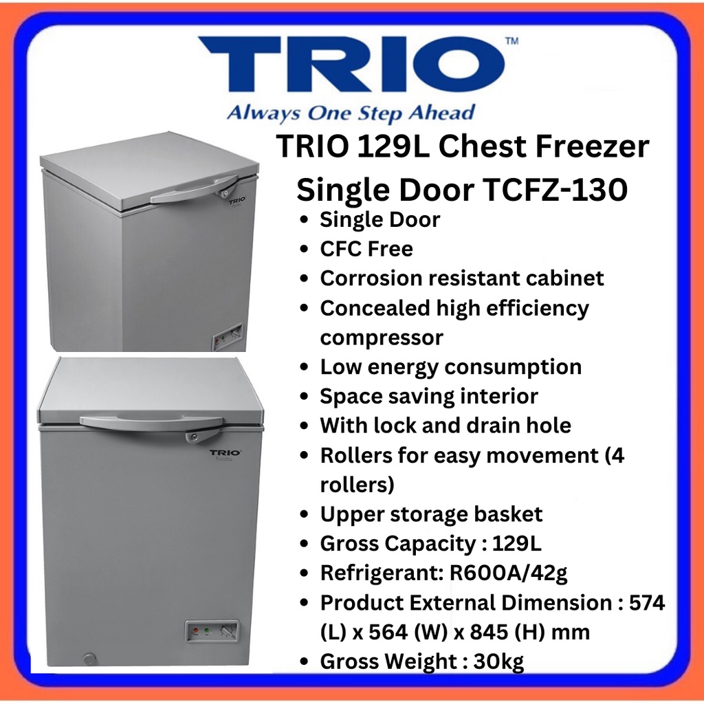 Trio 130L Chest Freezer TCFZ-130 (Display Unit) | Shopee Malaysia